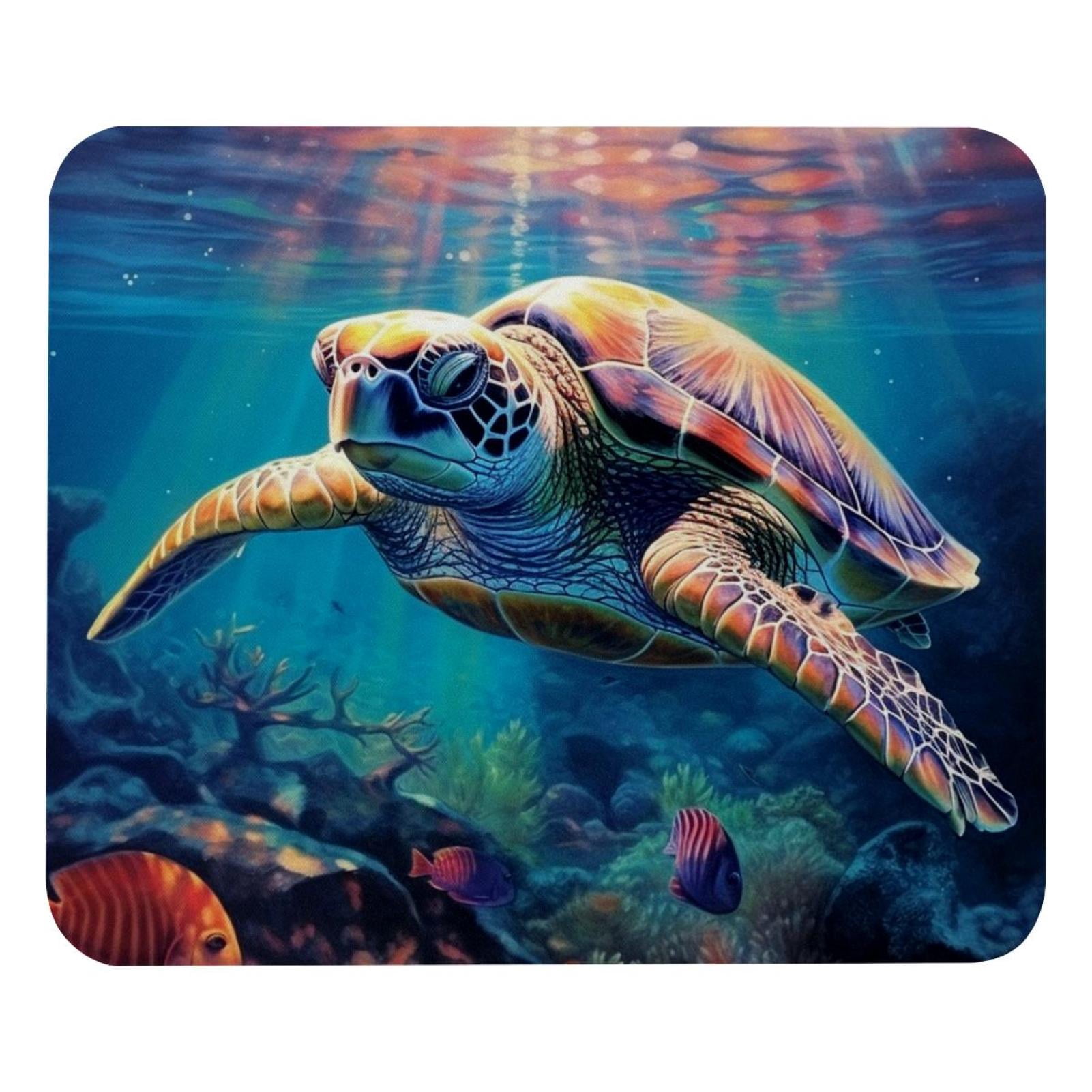 Sea Turtle 8.3x9.8 Inch Square Gaming Mouse Pad with Non-Slip Rubber ...