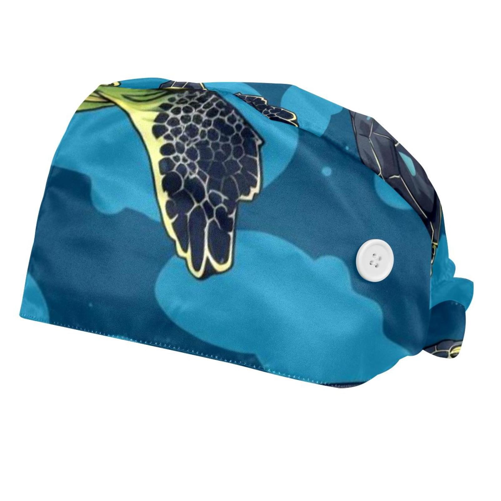 Sea Turtle Adjustable Women Working Caps with Buttons One Size Fits All ...