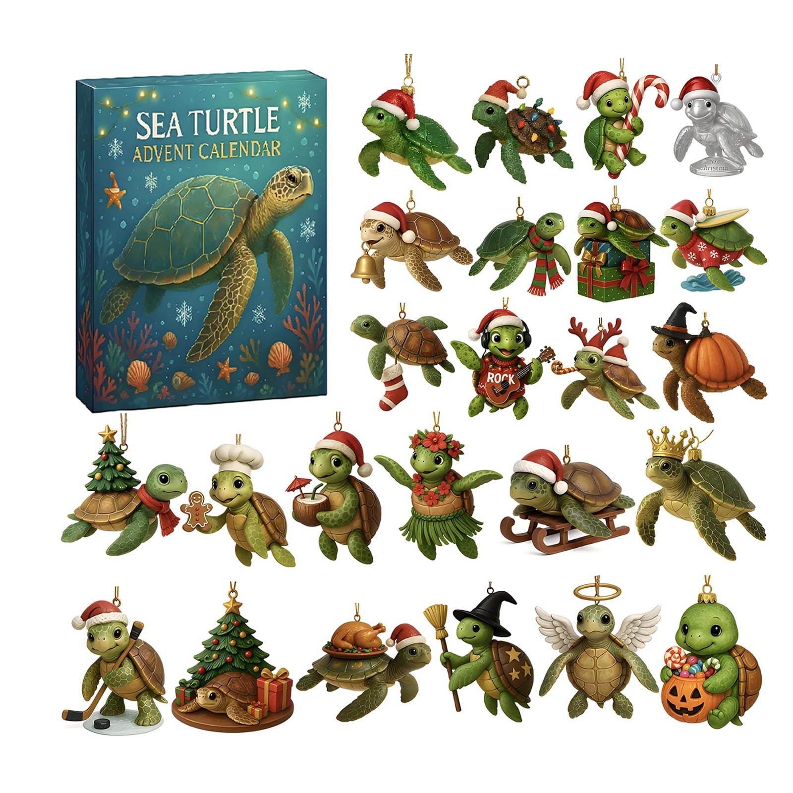 Sea Turtle Advent Calendar 2025, 24 Adorable Sea Turtle Decorations ...