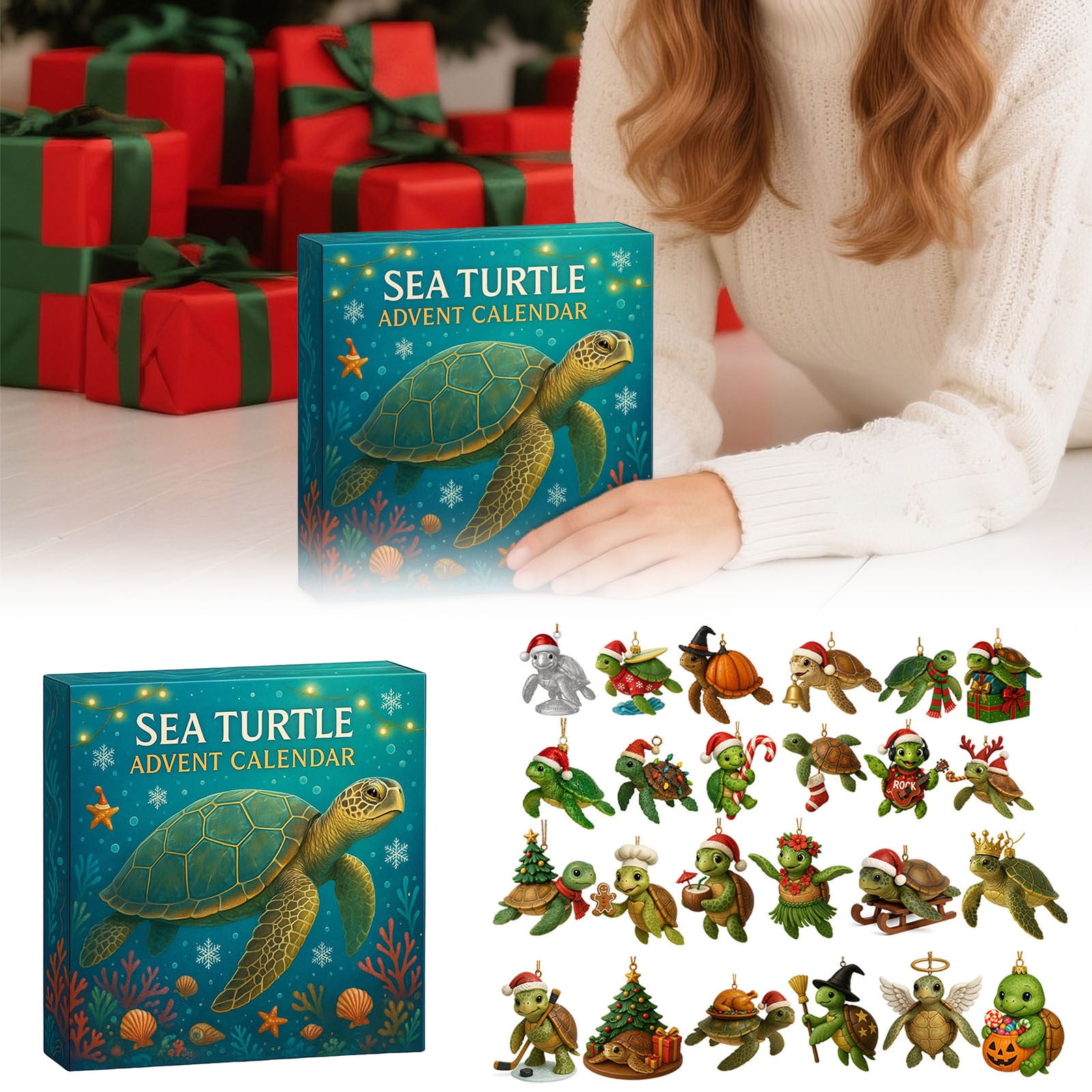 Sea Turtle Advent Calendar, 24 Adorable Sea Turtle Decorations, Ocean ...