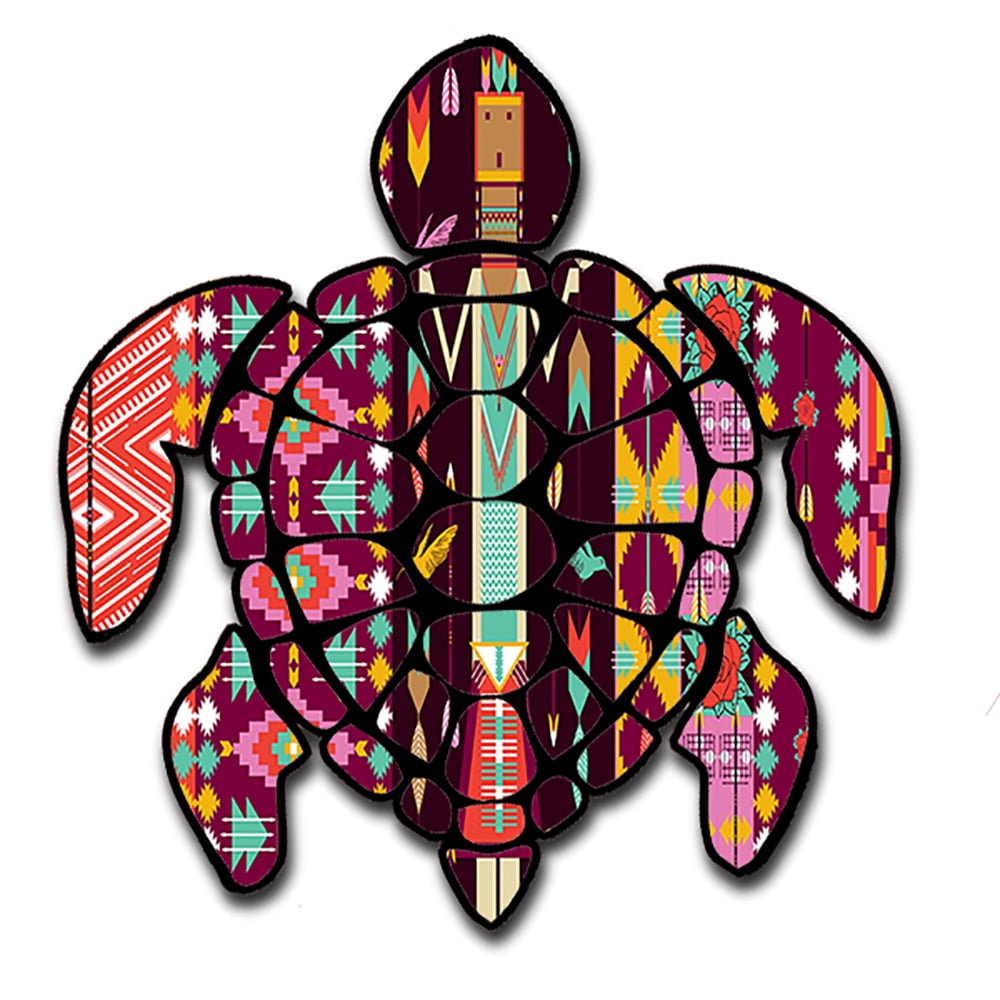 Sea Turtle Aztec Pattern Hawaii Turtle Sticker - Walmart.com