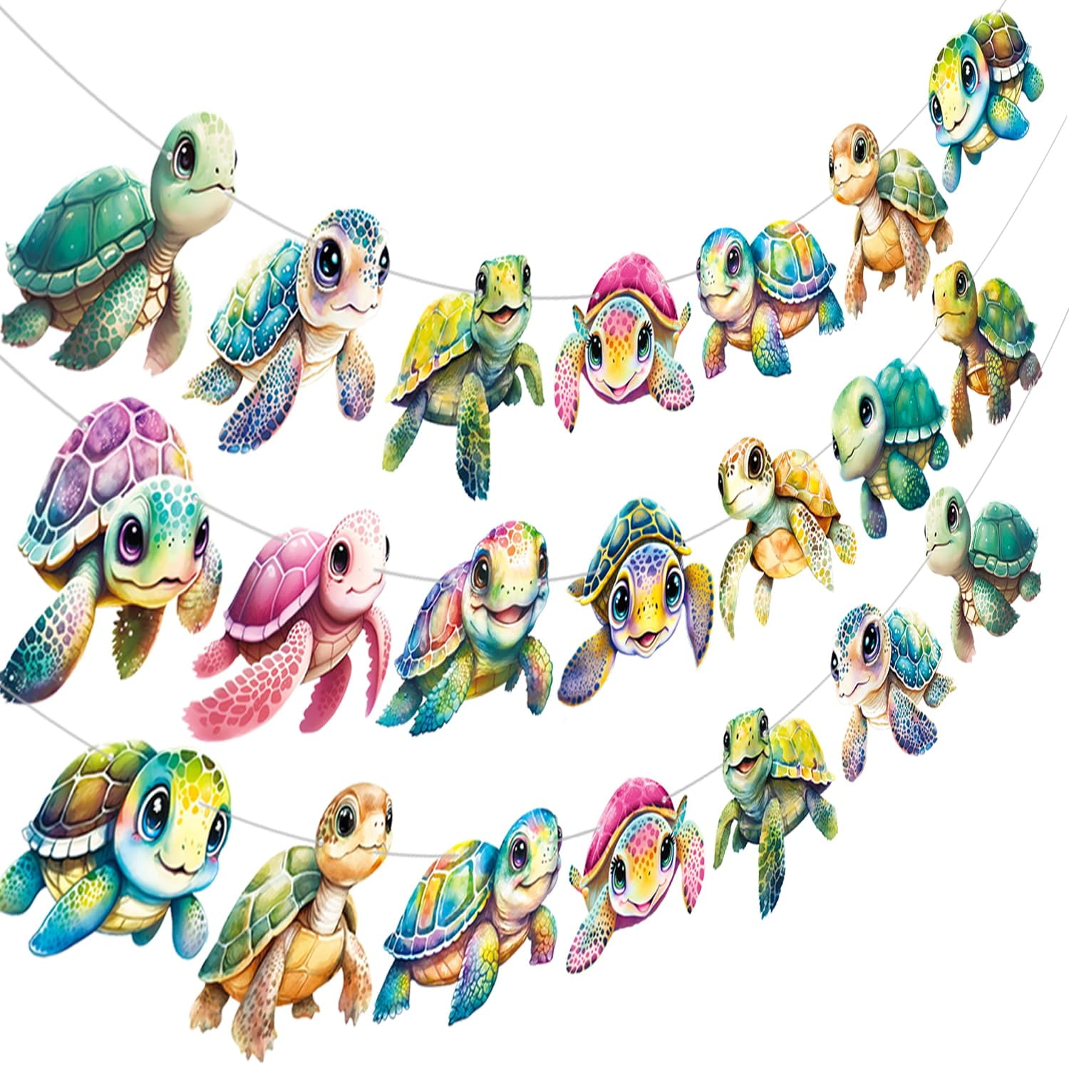 Sea Turtle BannersTRDN Turtle Birthday Party Decorations Ocean Animals ...