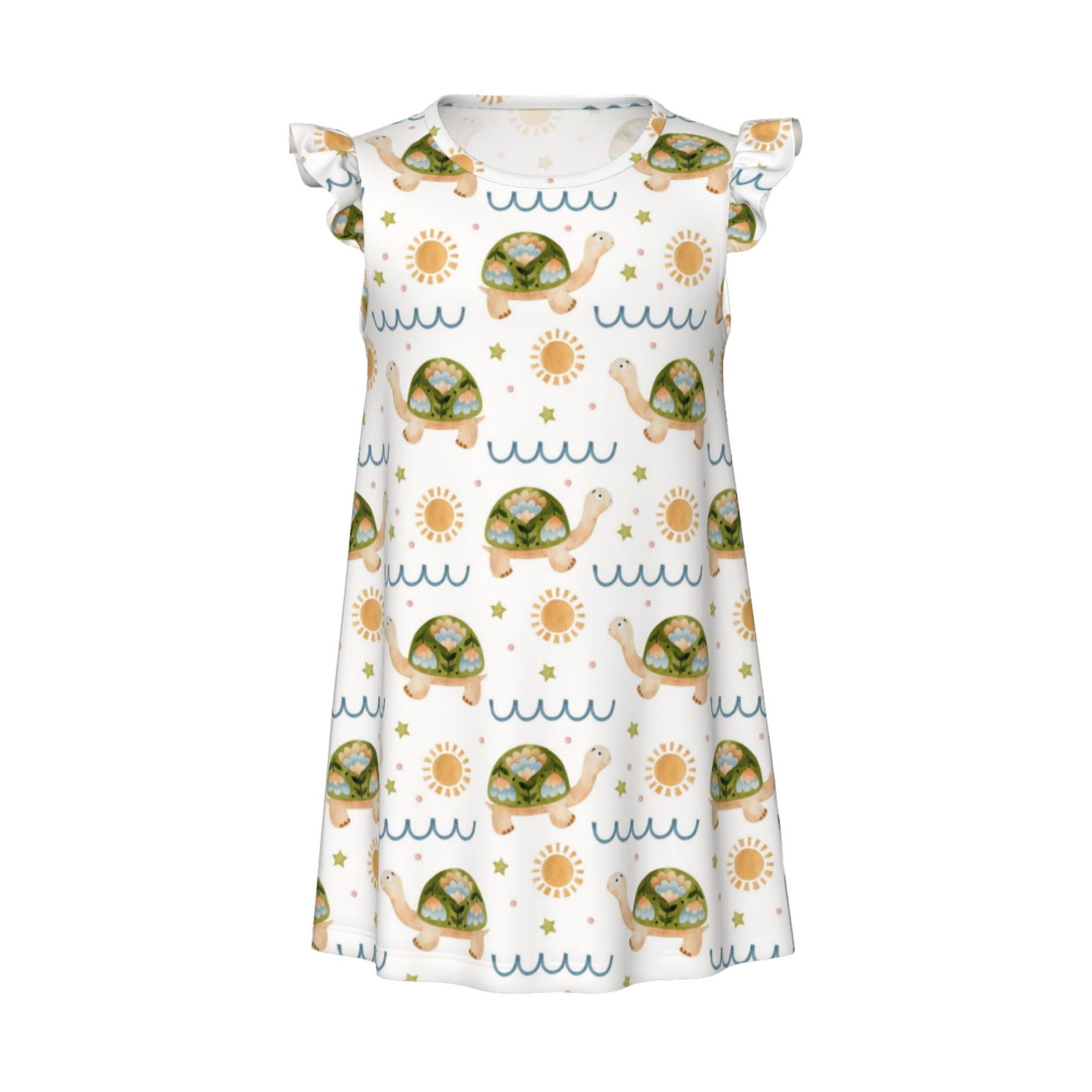 Sea Turtle Basking in the Sun Girls Nightgowns, Pajamas for Girls, Soft ...
