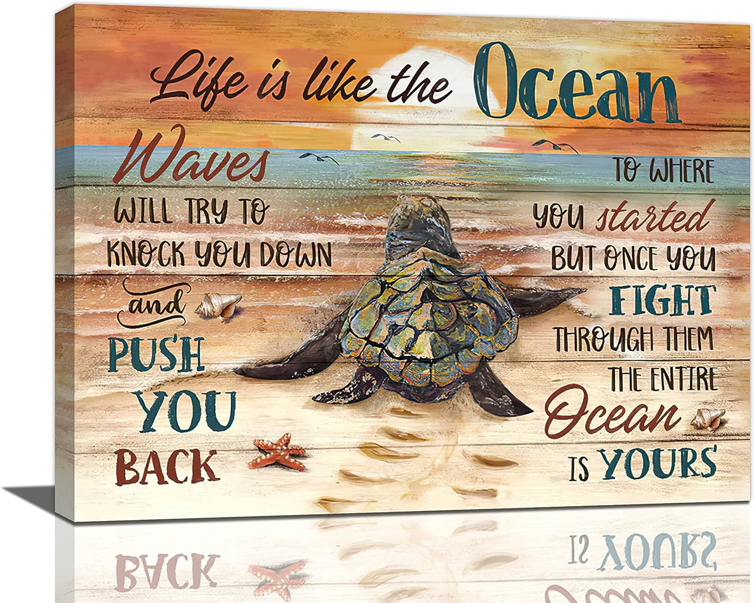 Sea Turtle Bathroom Decor Wall Art Beach Ocean Inspirational Quotes ...
