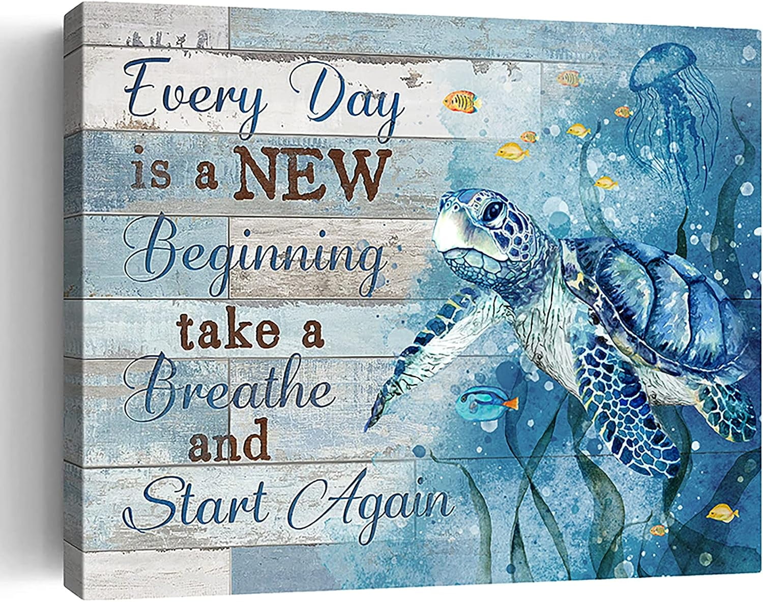 Sea Turtle Bathroom Decor Wall Art Every Day is New Beginning Turtle ...