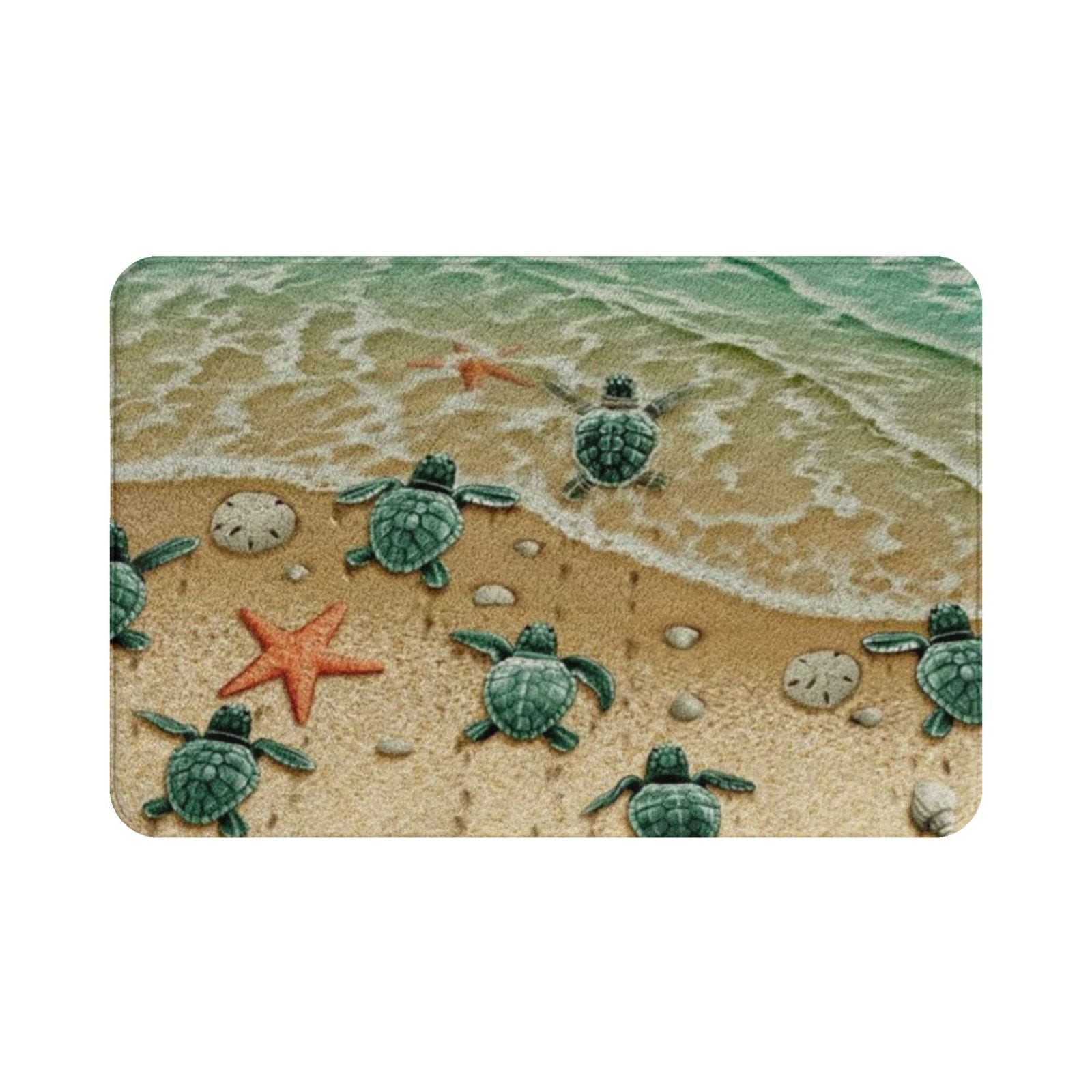 Sea Turtle Bathroom Rug Nautical Turtle Non Slip Bath Mat with ...