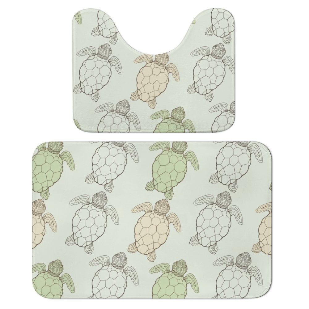 Sea Turtle Bathroom Rugs Set 2 Pieces, Bathroom Set - Quick Drying Bath ...