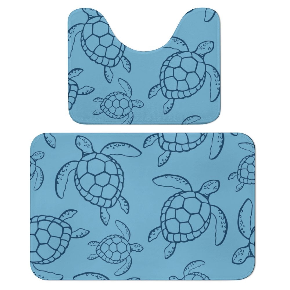 Sea Turtle Bathroom Rugs Set 2 Pieces, Bathroom Set - Quick Drying Bath ...