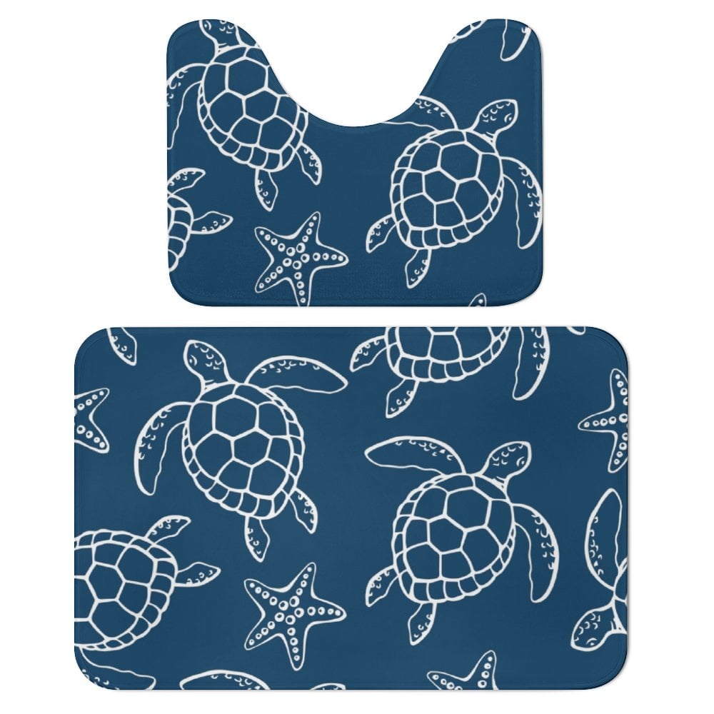 Sea Turtle Bathroom Rugs Set 2 Pieces, Bathroom Set - Quick Drying Bath ...