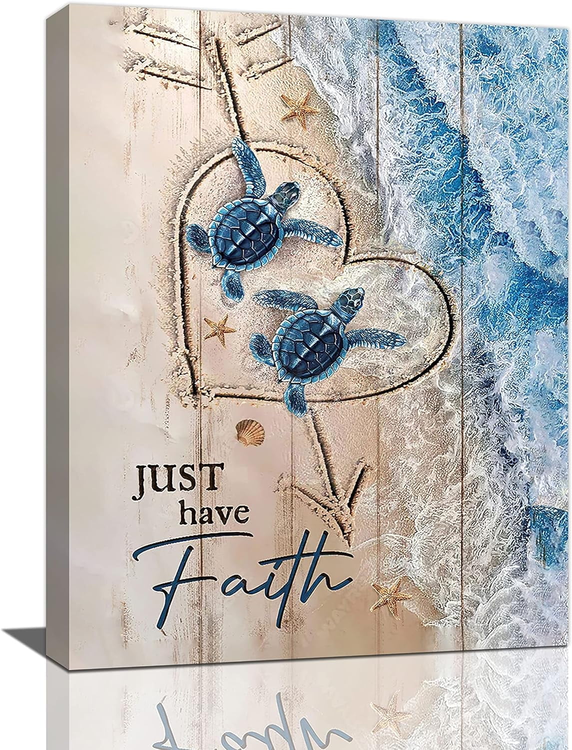 Sea Turtle Bathroom Wall Decor Coastal Beach Sea Turtle Blue Bathroom ...