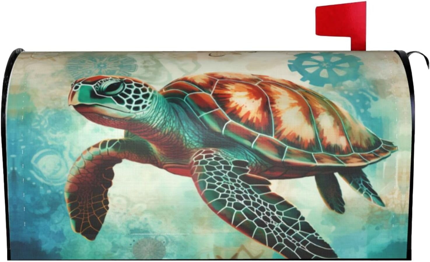 Sea Turtle Beach Ocean Animals Magnetic Mailbox Covers, Mail Wraps ...