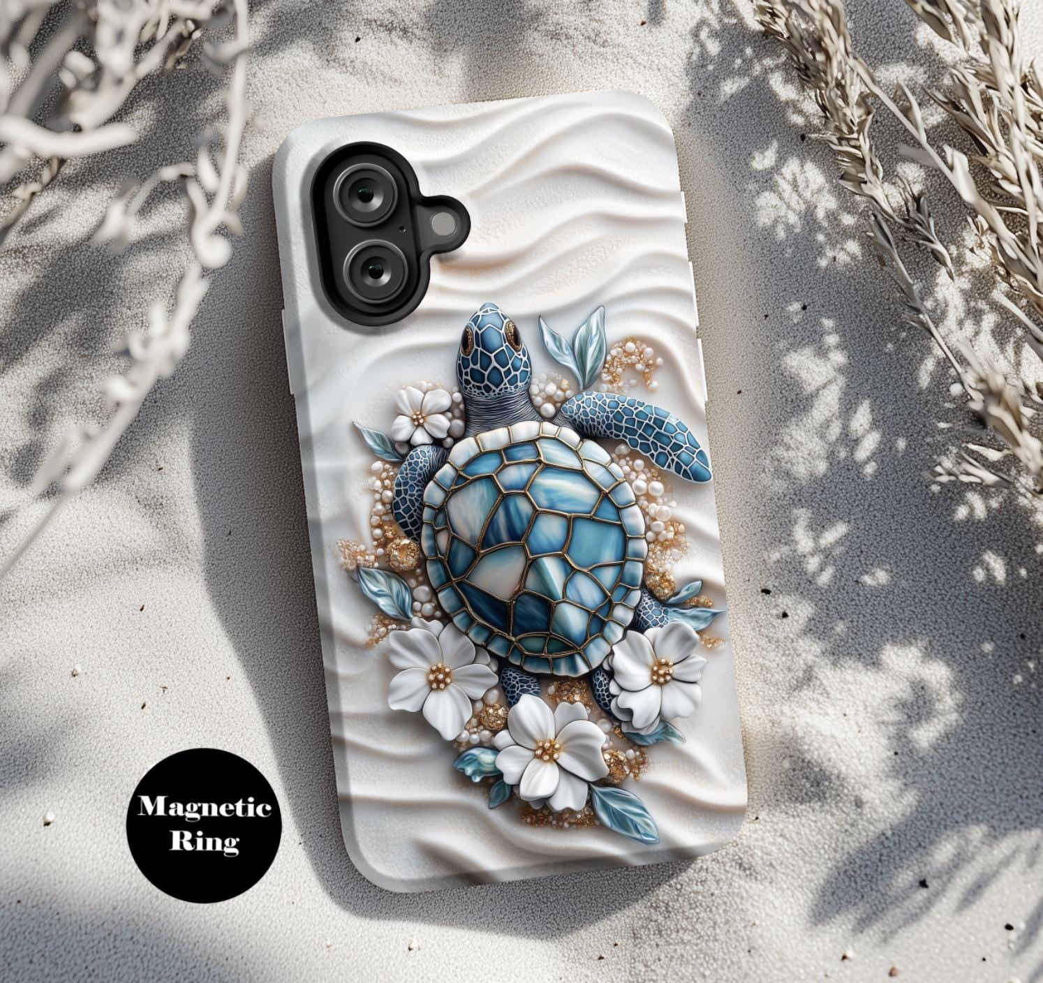 Sea Turtle Beach Phone Case with iPhone 17 through 11 Pro Max, 3D ...