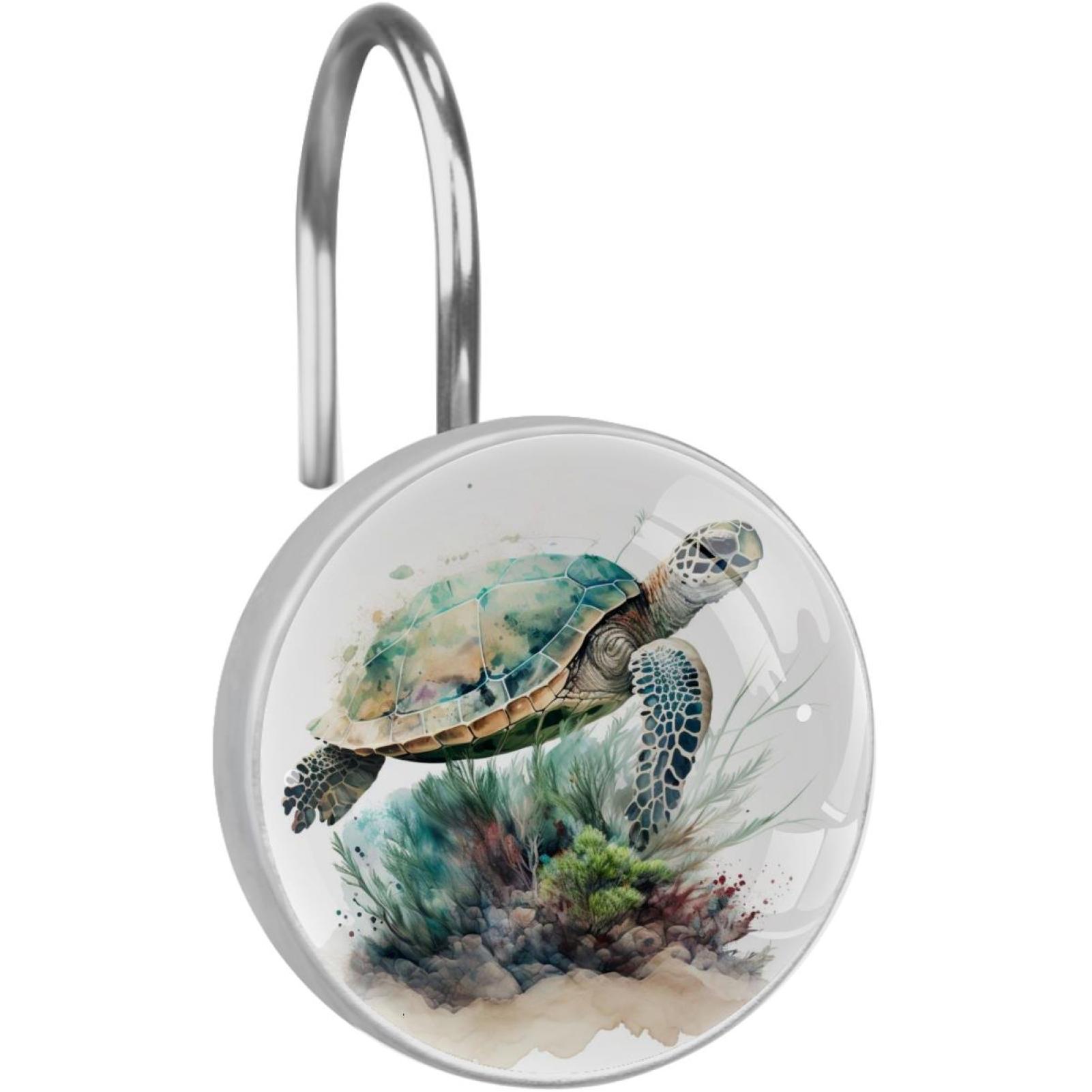 Sea Turtle Beachfront Development Round Shower 1 PC Curtain Rings ...