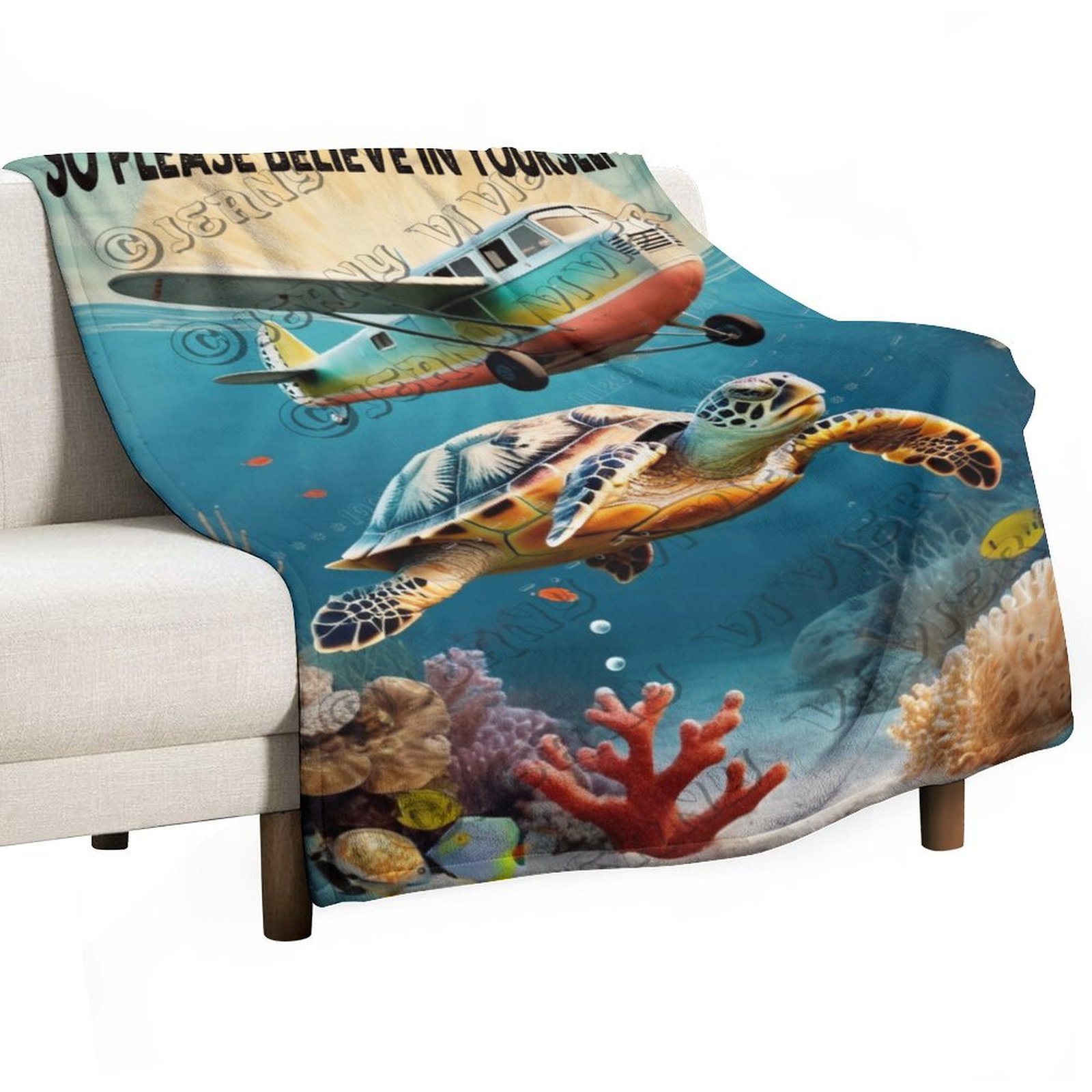 Sea Turtle Blanket for Bed, Flannel Throw Blanket for Women, Men & Kids ...
