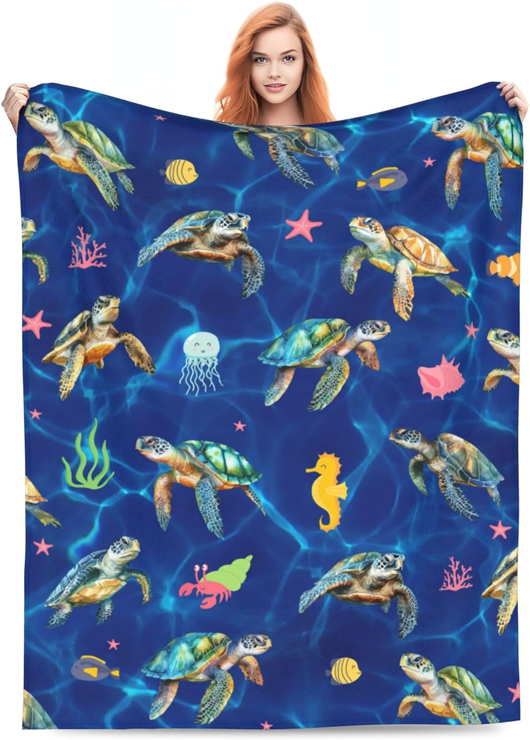 Sea Turtle Blanket Gifts for Kids Adults Soft Warm Lightweight Cozy ...