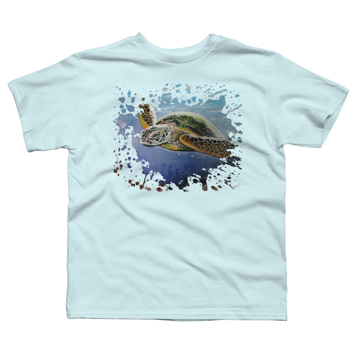 Sea Turtle Boys Light Blue Graphic Tee - Design By Humans M - Walmart.com