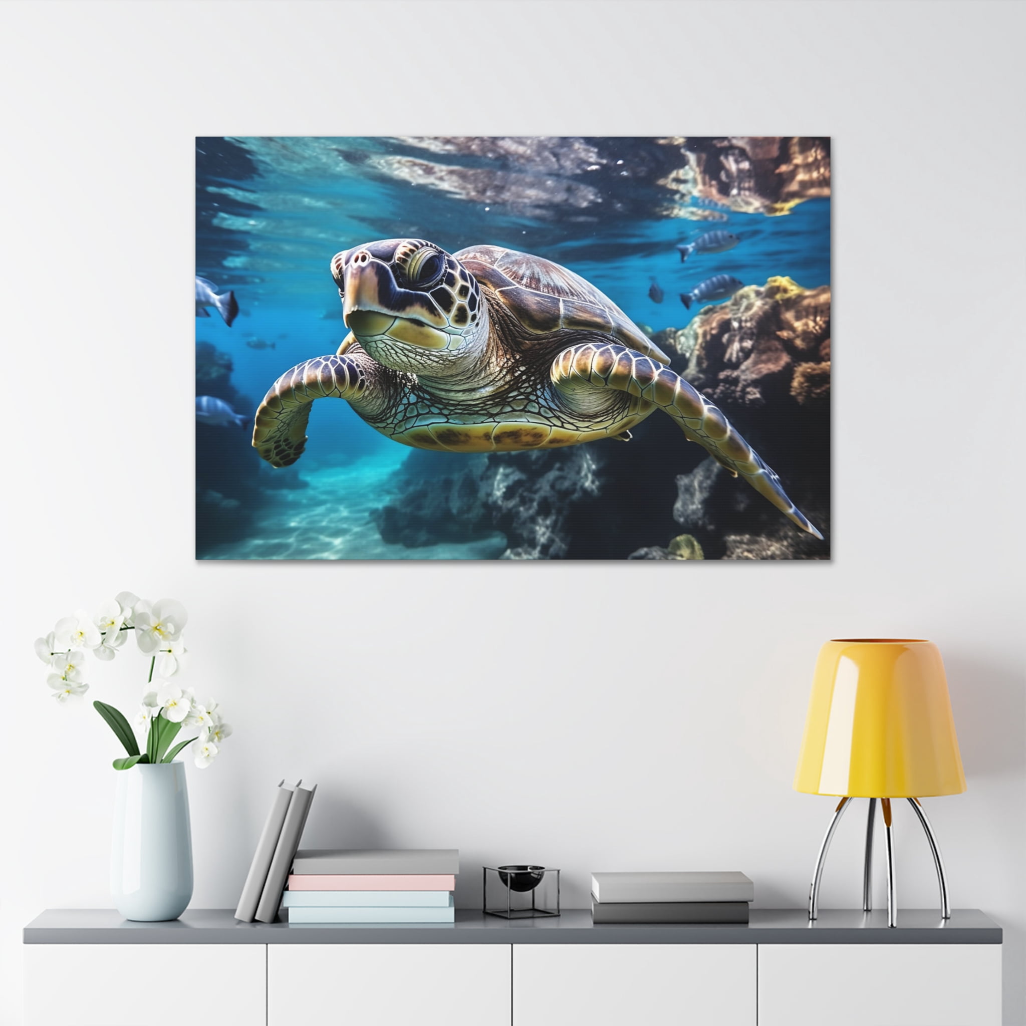 Sea Turtle Canvas Gallery Wraps Sea Turtle Hawaii Kauai - Walmart.com
