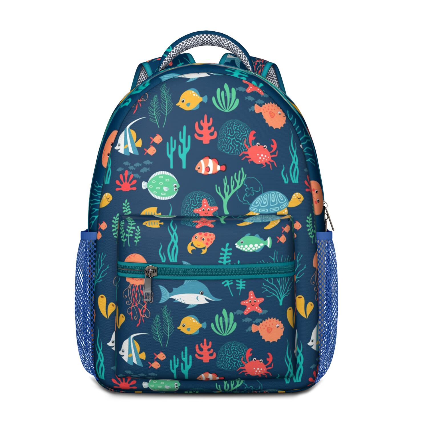 Sea Turtle Cartoon Ergonomic Backpack - Waterproof Bookbag for Teens ...