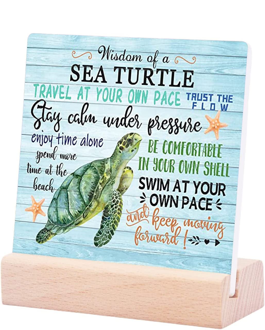 Sea Turtle Ceramic Decor - Wisdom Sea Turtle Inspirational Quotes ...
