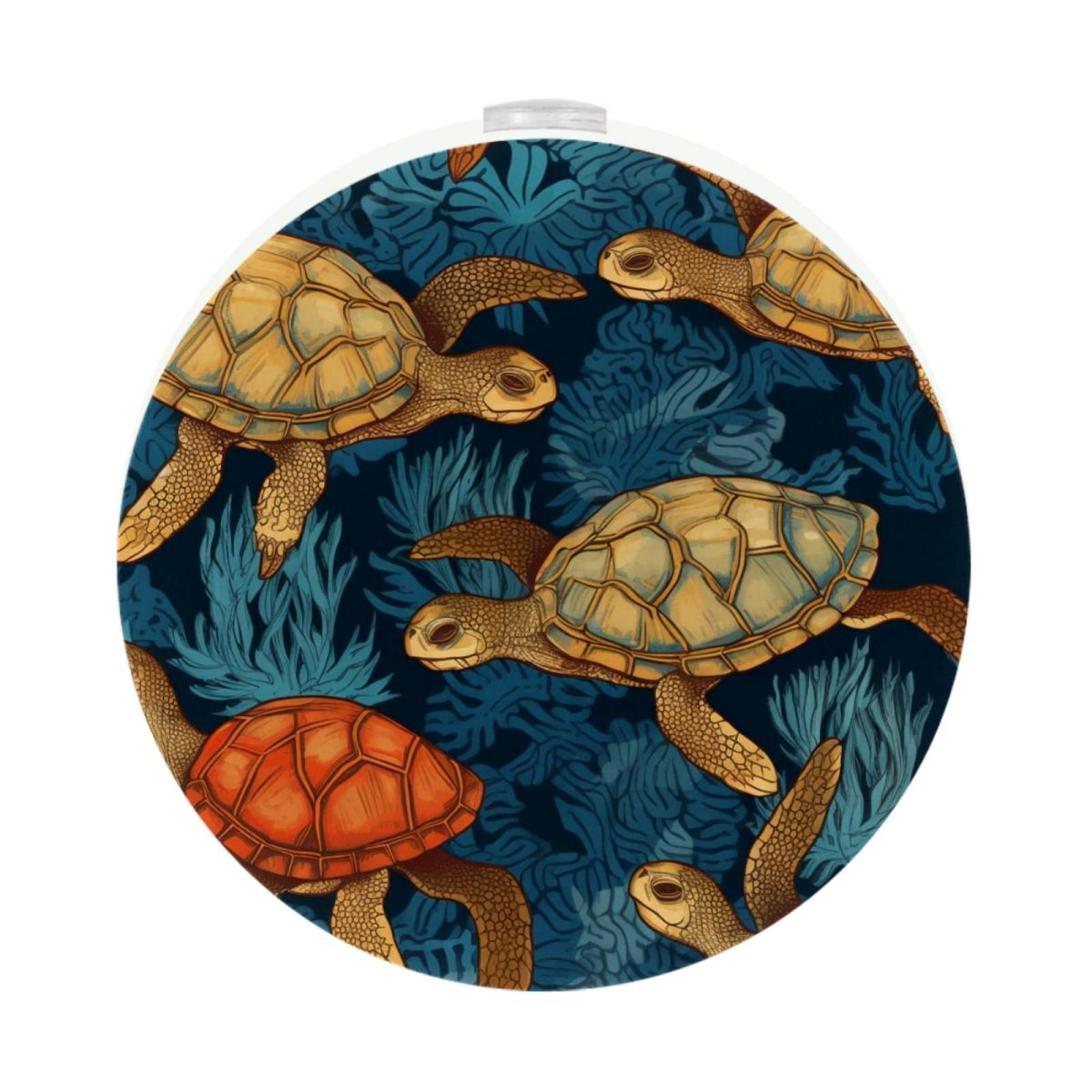 Sea Turtle Circular Night Light - Induction Light Control, LED Material ...