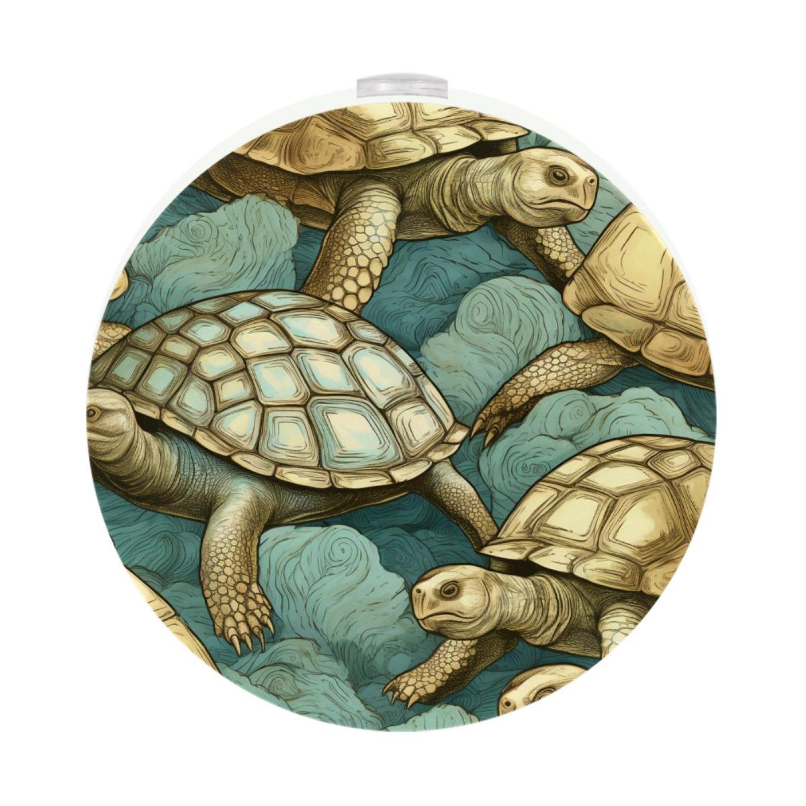 Sea Turtle Circular Night Light - Set of 2 Inductive LED Wall Lights ...