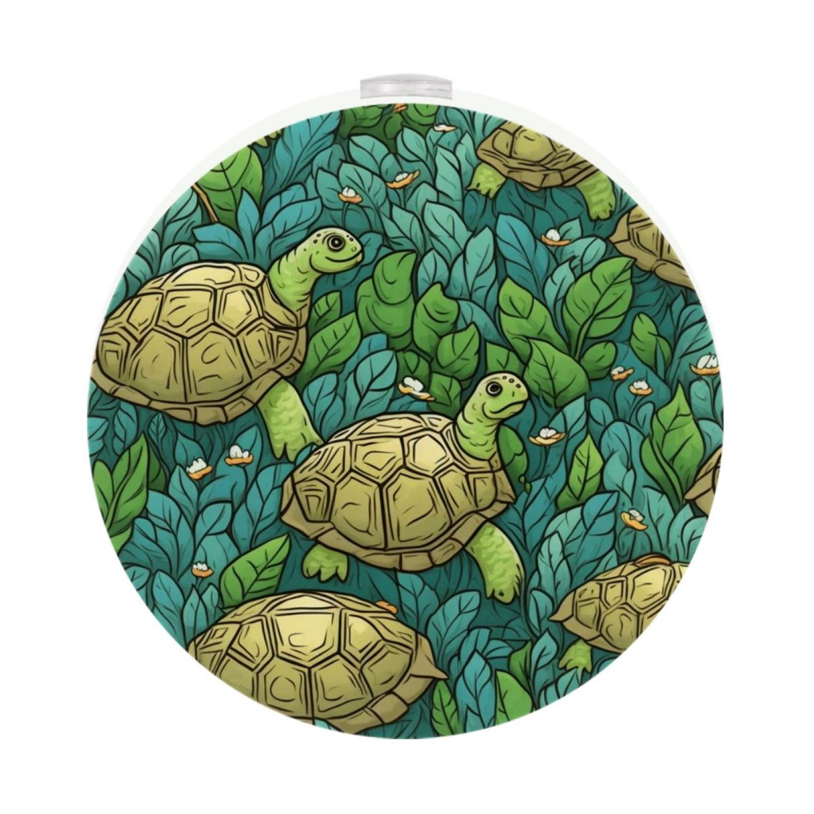 Sea Turtle Circular Night Light - Set of 2, LED Chip, ABS Material ...