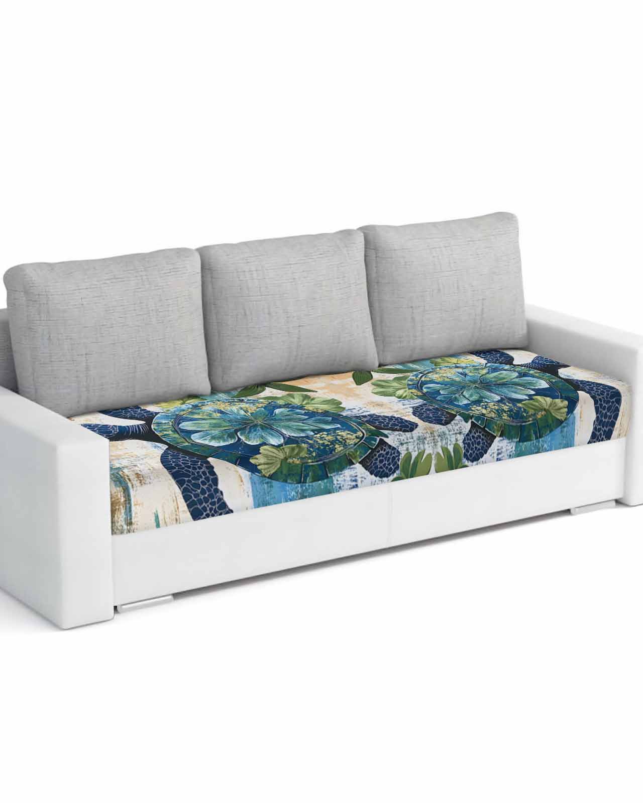 Sea Turtle Coastal Sofa Couch Cushion Covers Washable, Removable ...
