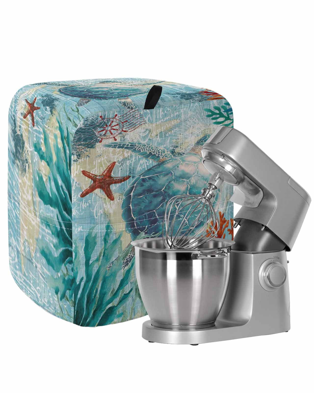 Sea Turtle Coastal Stand Mixer Dust Cover with Storage Pocket & Handles ...
