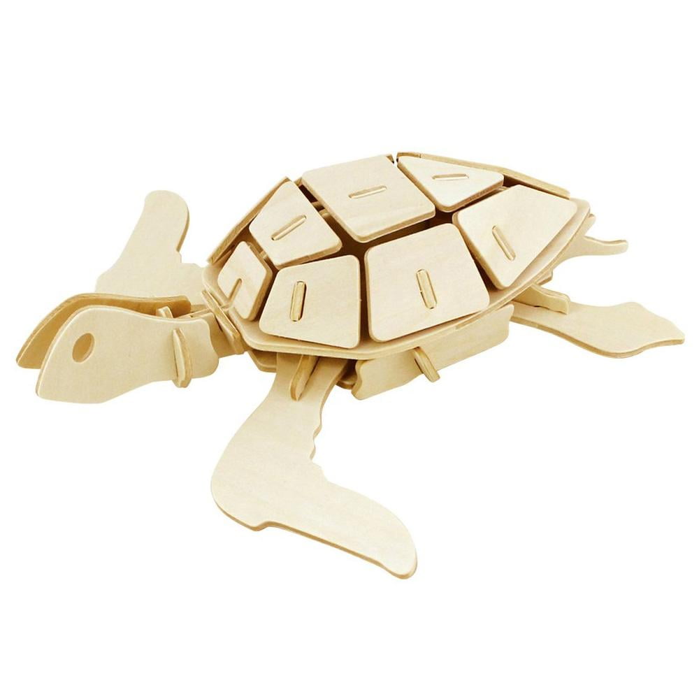 Sea Turtle DIY 3D Wooden Puzzle, Natural, 2-1/2-Inch - Walmart.com