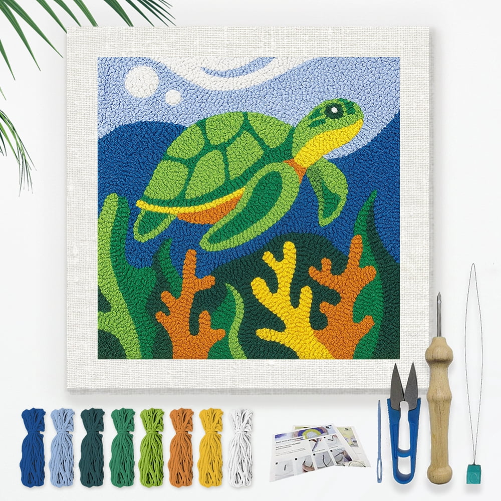 Sea Turtle DIY Punch Needle Embroidery Kit - Walmart.com