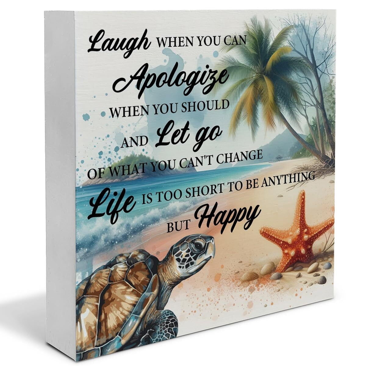 Sea Turtle Decor, Beach Decorations Funny Turtle poster Beach Room Home ...