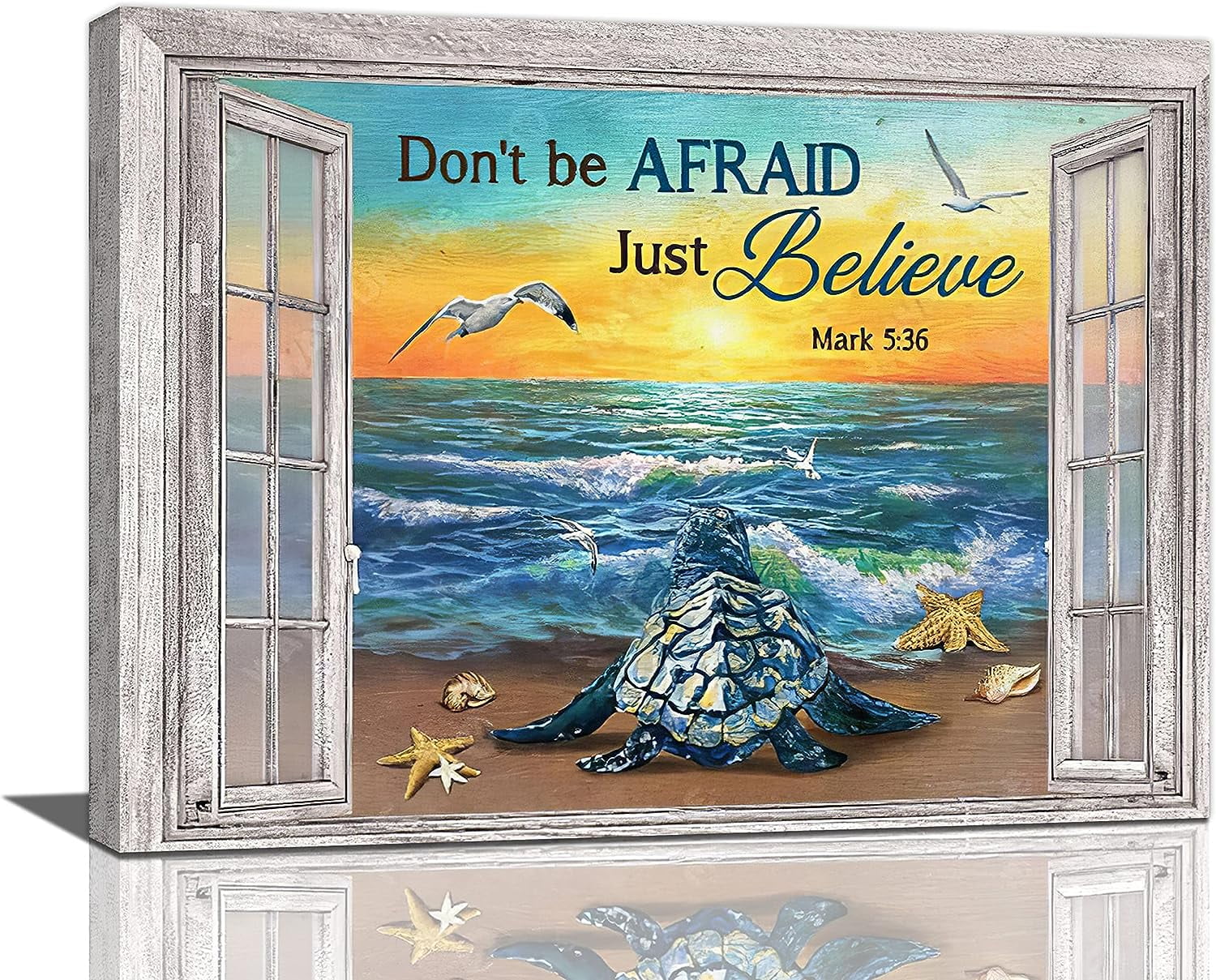 Sea Turtle Decor Wall Art Ocean Beach Window Pictures Wall Decor ...