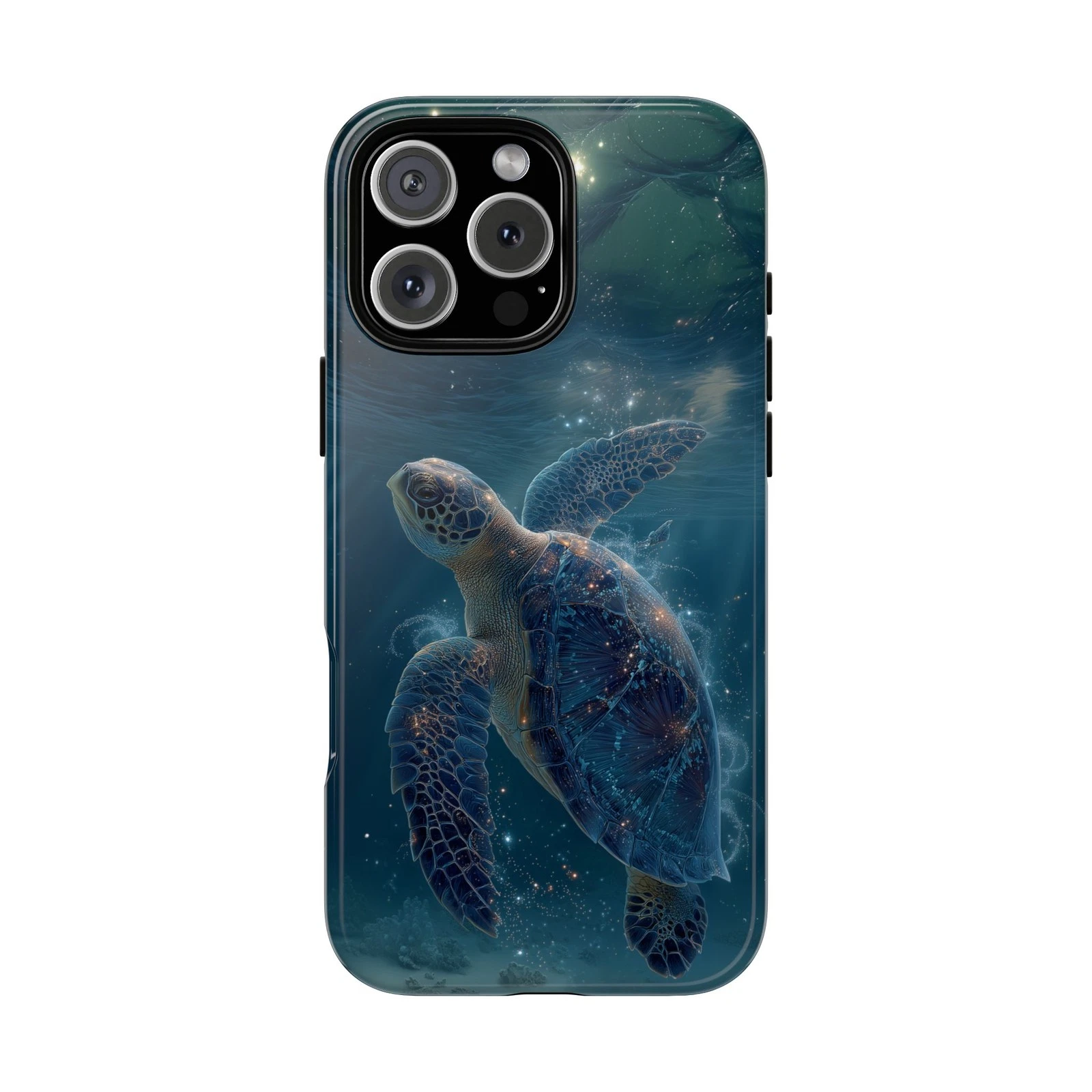 Sea Turtle Deep Ocean Gliding Marine Wildlife Art with iPhone 17 to 11 ...