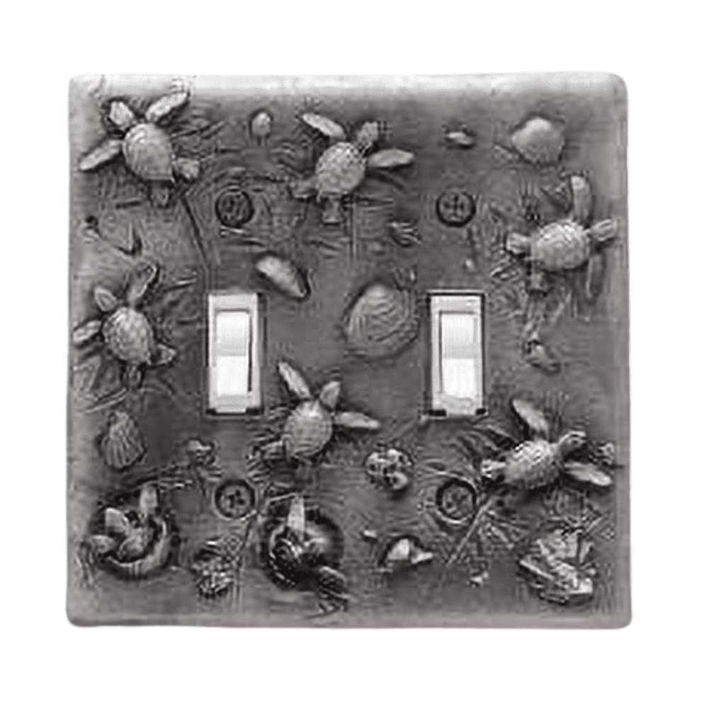 Sea Turtle Double Switch Plate, Beachy Home Décor Turtle Switch Plate ...