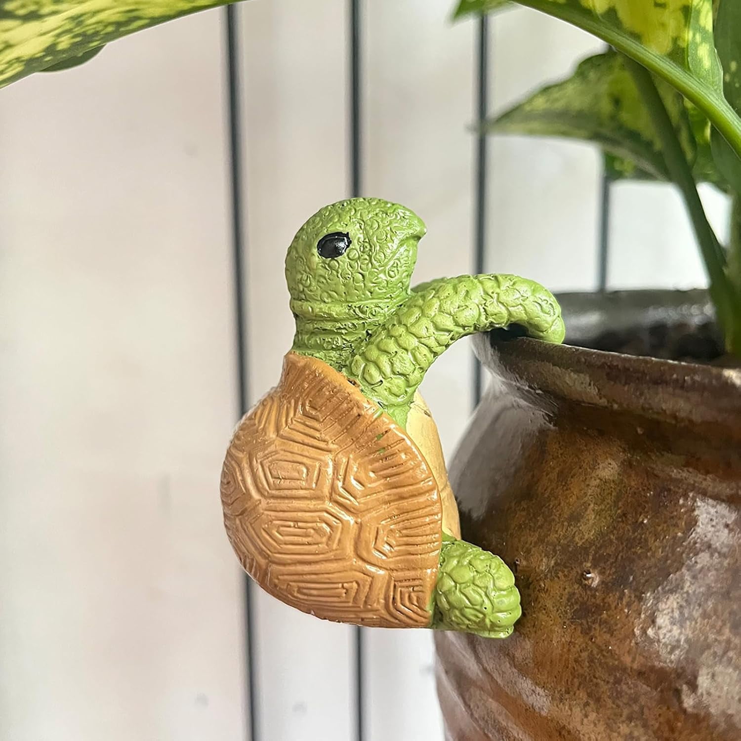 Sea Turtle Figure Plant Pot Hanger, Resin Hanging Turtle Statue, Plant ...