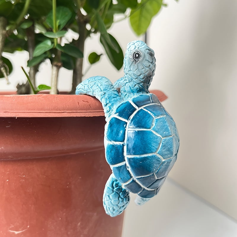 Sea Turtle Figure Plant Pot Hanger,Resin Hanging Turtle Statue Plant ...