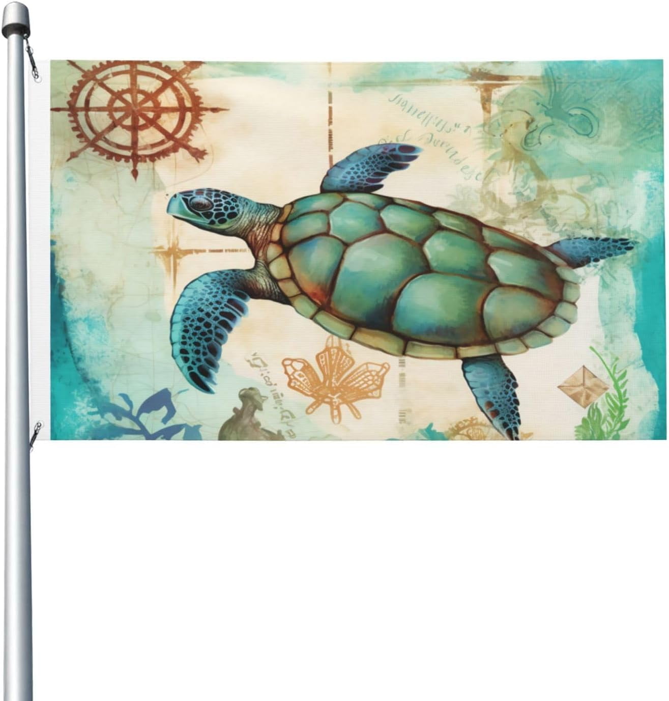 Sea Turtle Flag, Banner with Grommets, Garden Yard House Flags Indoor ...