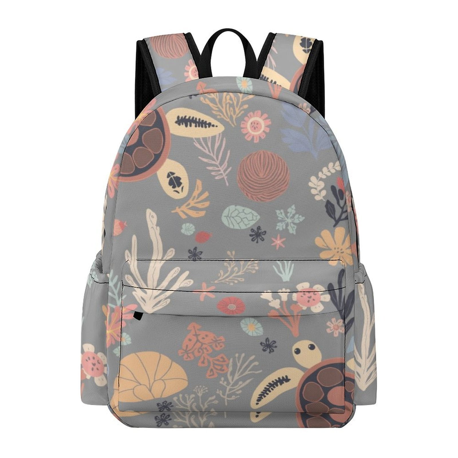 Sea Turtle Floral Pattern Backpack School Bags for Teenagers Students ...