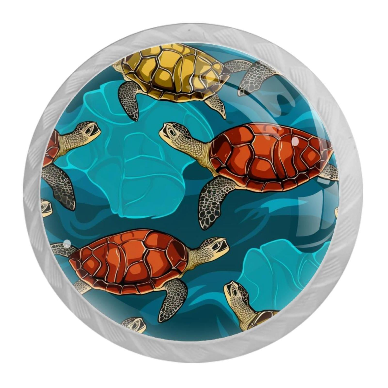 Sea Turtle Funny Seamless Custom Drawer Knobs - Cabinet Knobs ABS Glass ...