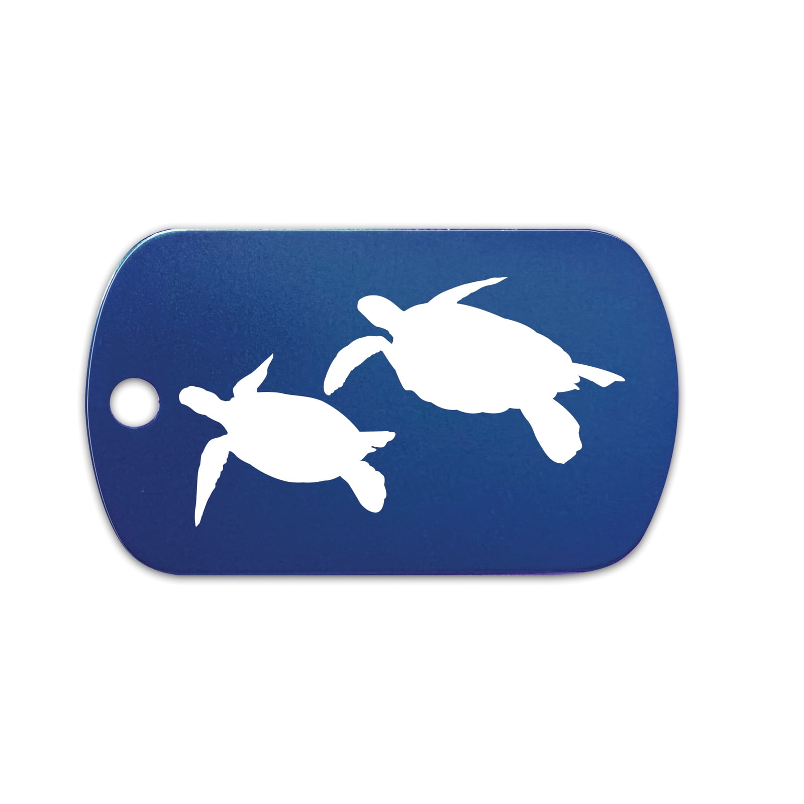 Sea Turtle GI Dog Tag Aluminum Keychain scuba dive turtles - Blue ...
