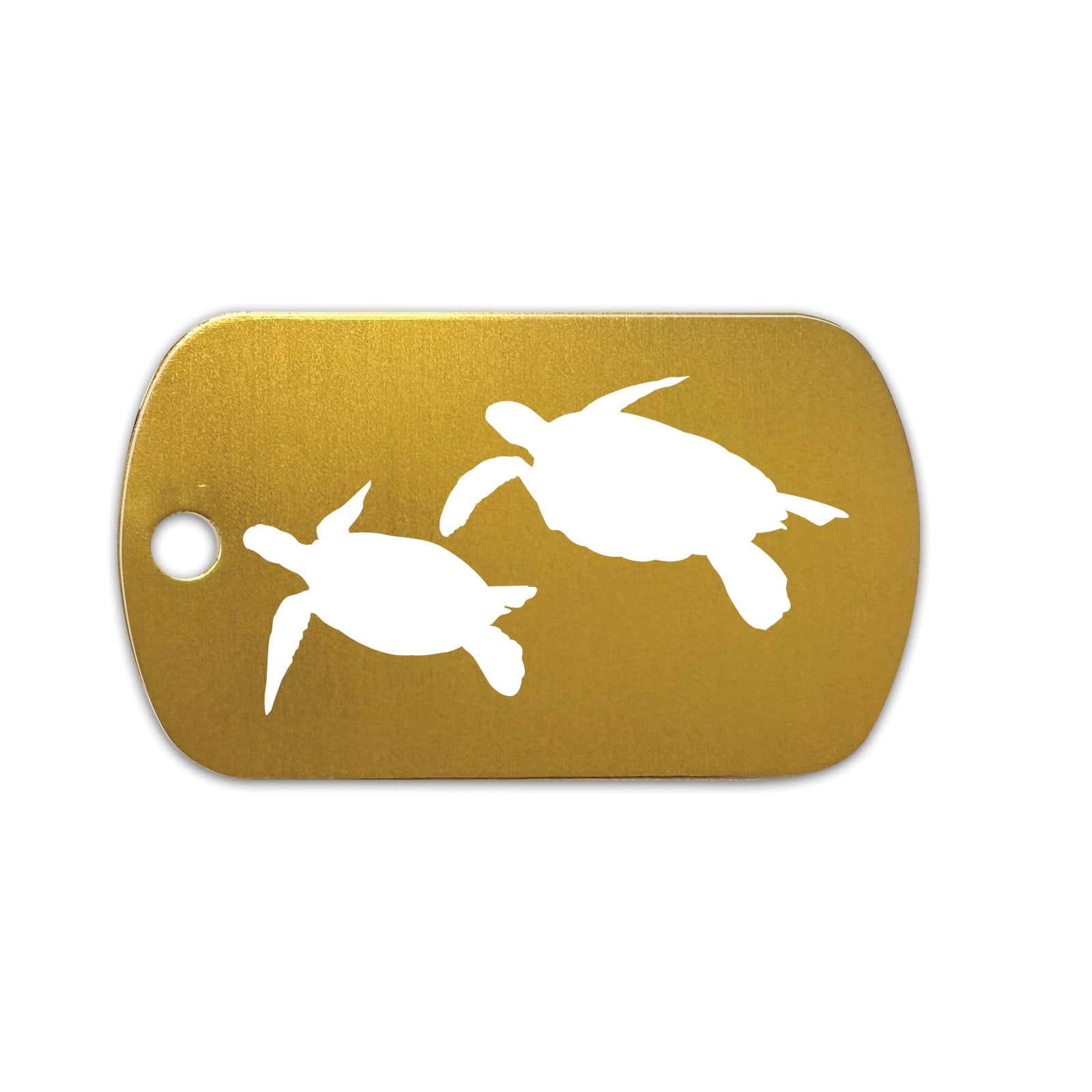 Sea Turtle GI Dog Tag Aluminum Keychain scuba dive turtles - Gold ...