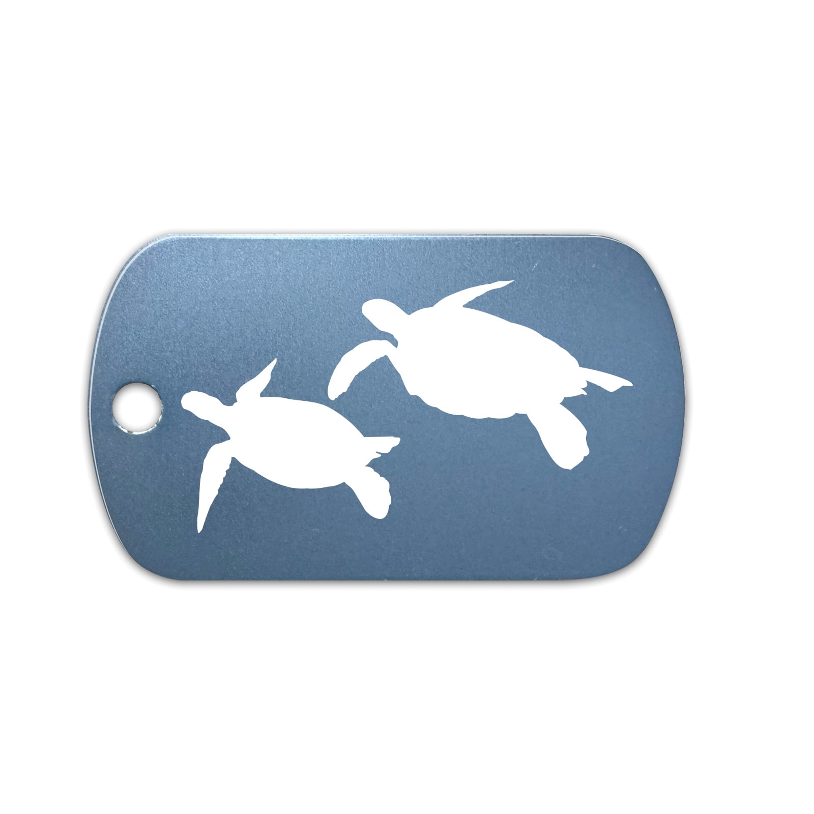 Sea Turtle GI Dog Tag Aluminum Keychain scuba dive turtles - Light Blue ...