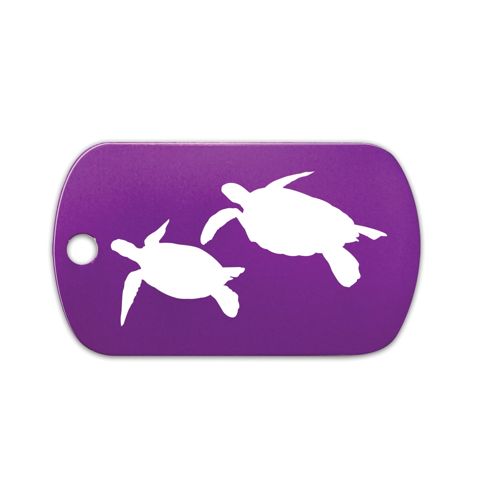 Sea Turtle GI Dog Tag Aluminum Keychain scuba dive turtles - Purple ...
