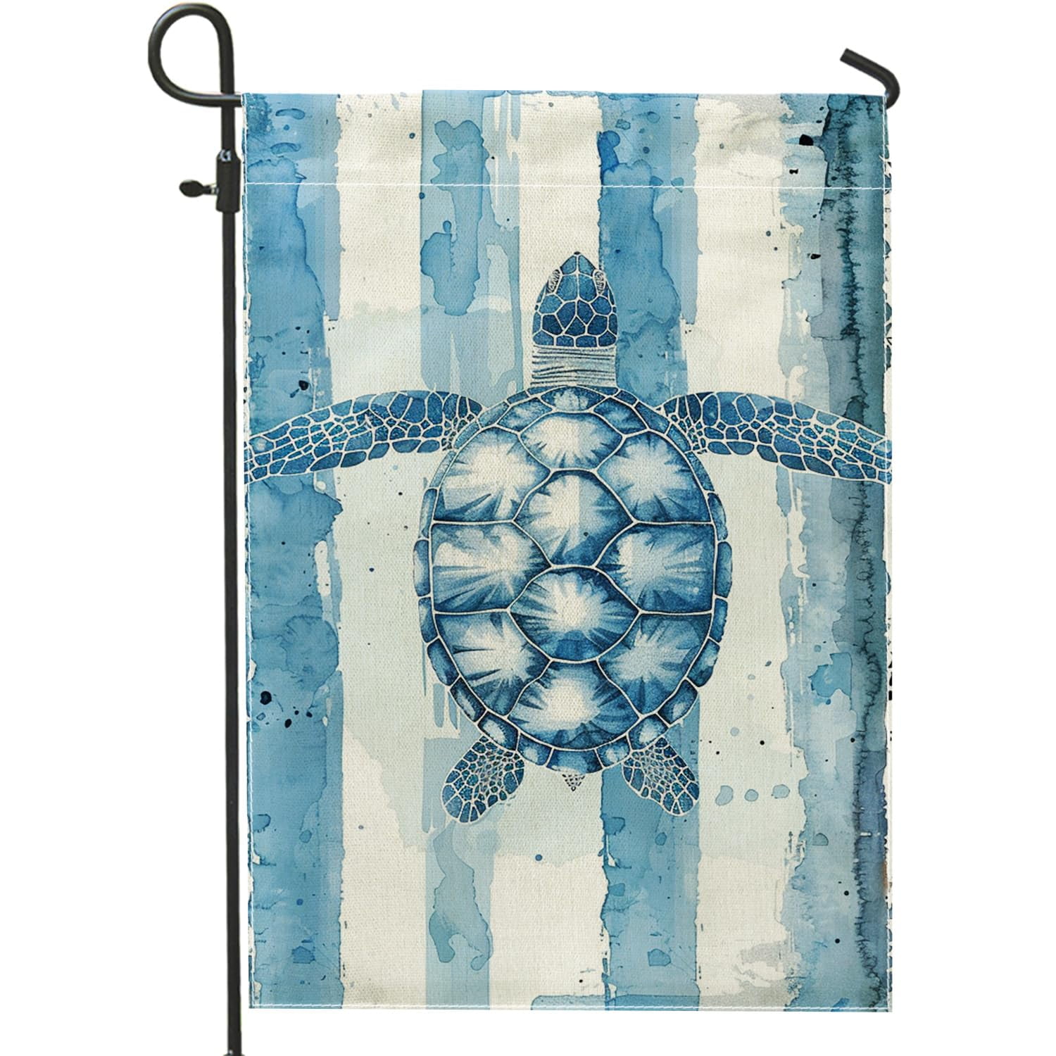 Sea Turtle Garden Flag Design Stripe Ocean Animal Watercolor Modern ...