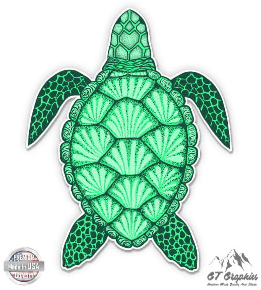 Sea Turtle Green - 8" Vinyl Sticker - For Car Laptop I-Pad - Waterproof ...