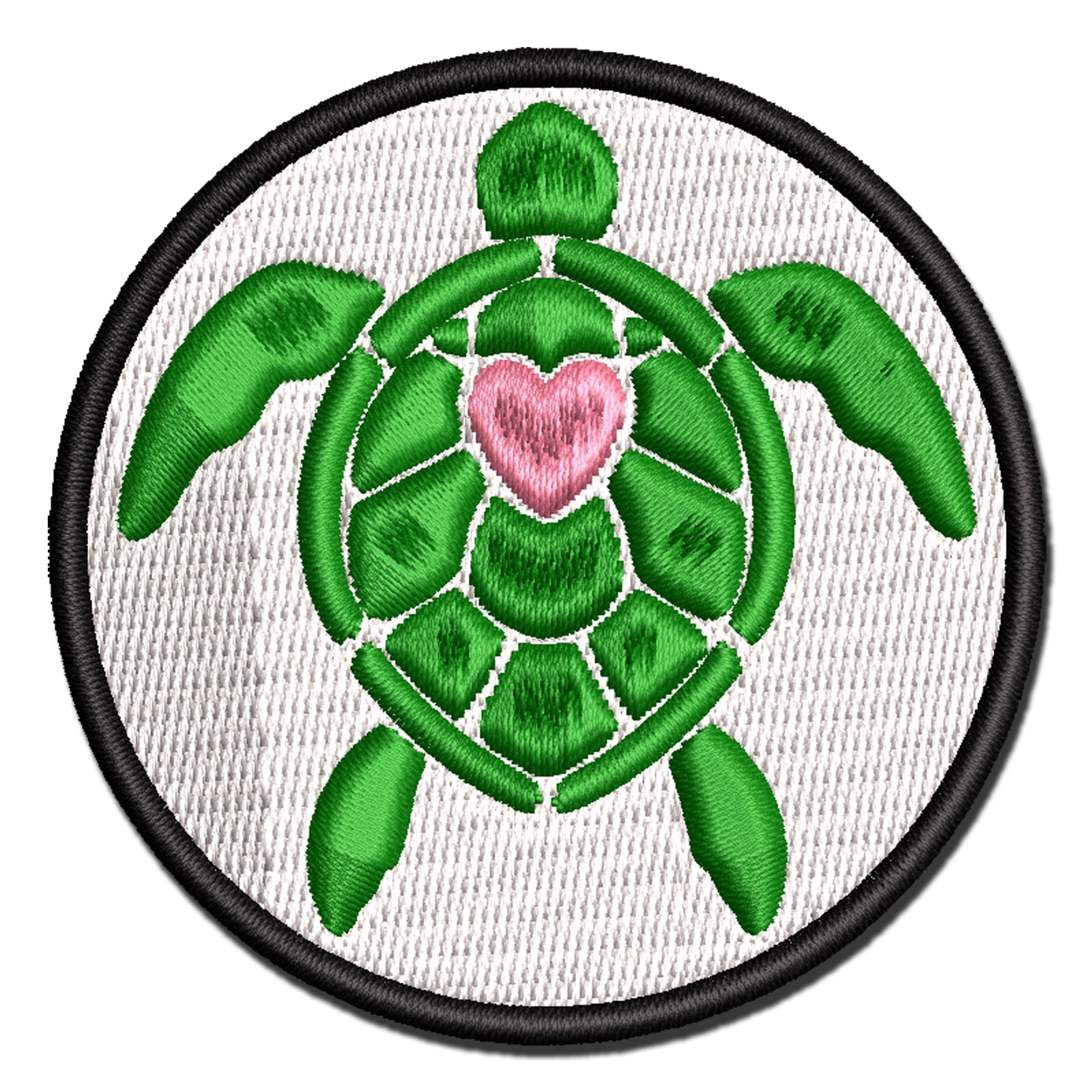 Sea Turtle Heart in Shell Applique Multi-Color Embroidered Hook & Loop ...