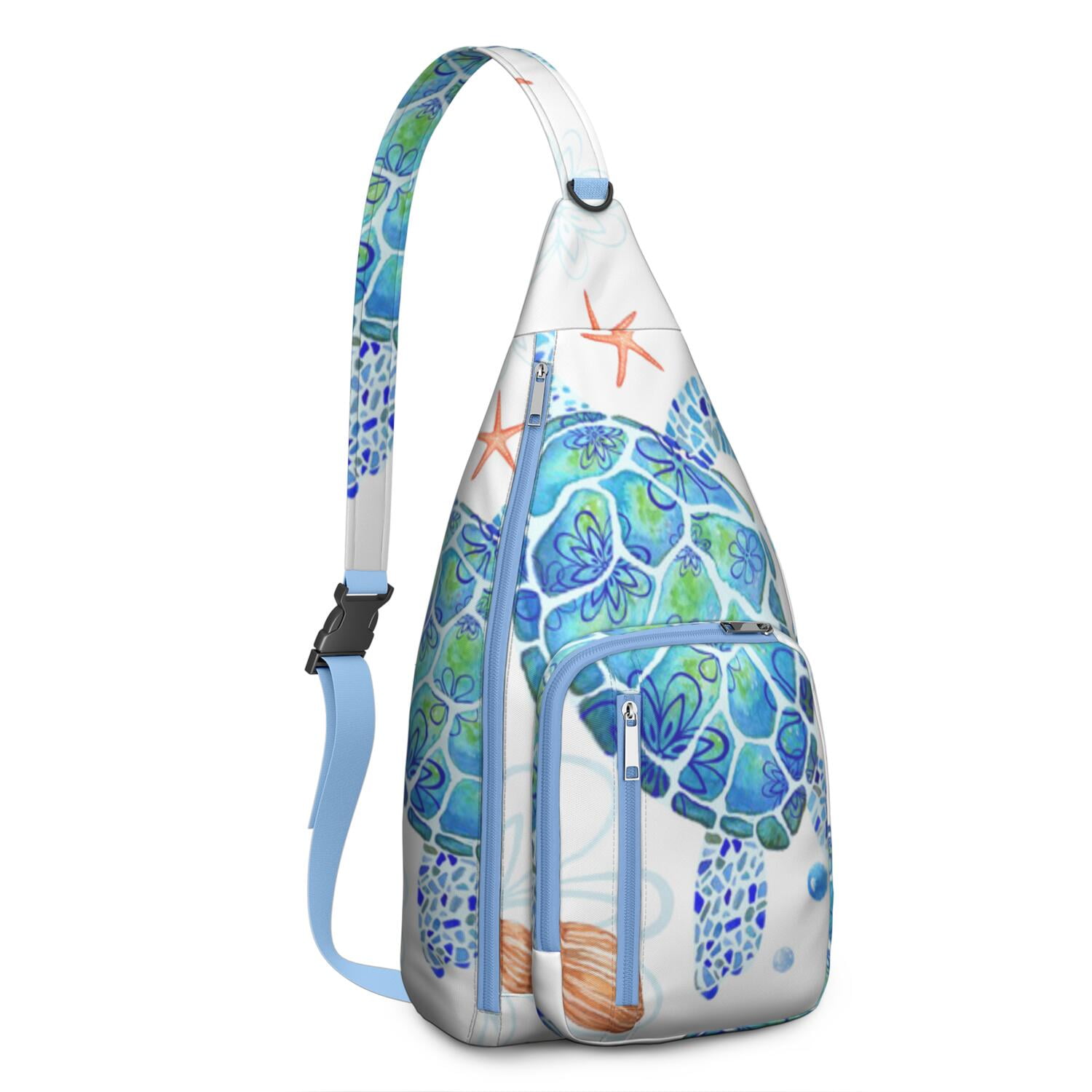Sea Turtle Hiking Backpack – Boho Ocean Animal Daypack with Watercolor ...