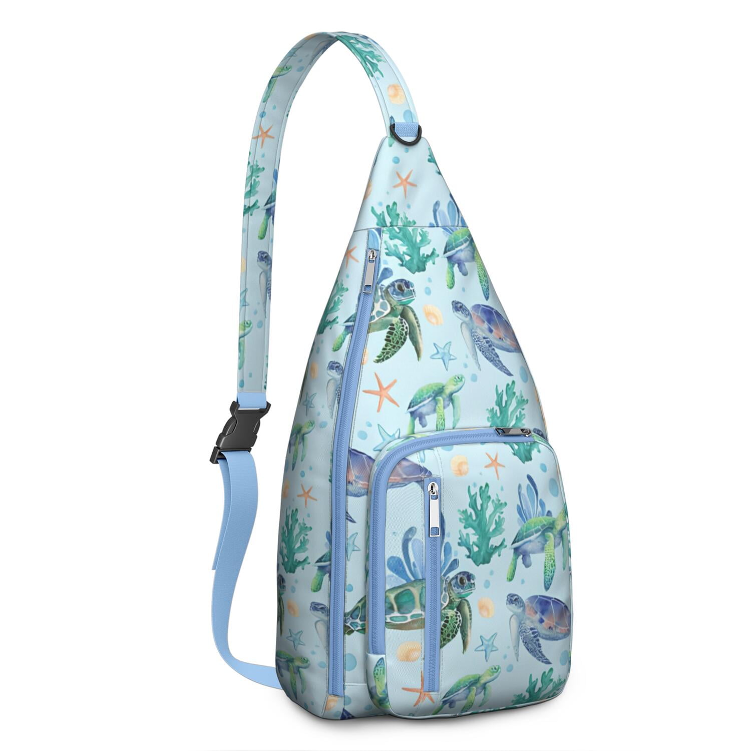 Sea Turtle Hiking Backpack – Boho Ocean Animal Daypack with Watercolor ...