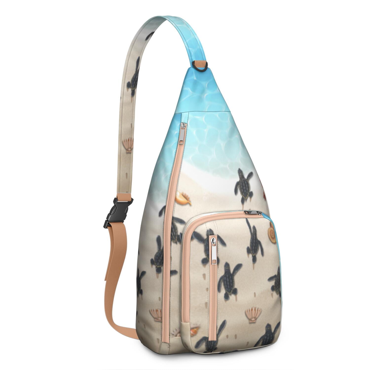 Sea Turtle Hiking Backpack – Boho Ocean Animal Daypack with Watercolor ...