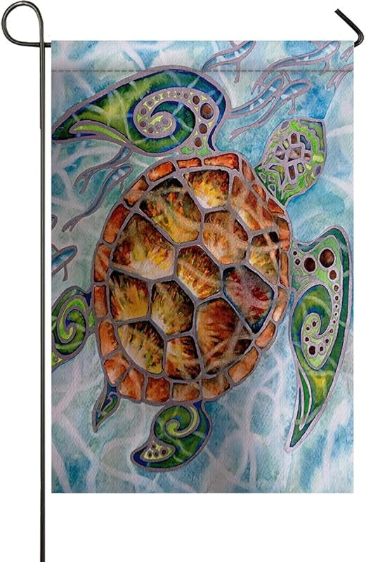 Sea Turtle House Flags Double Sided Garden Decor Mini Yard Banner ...